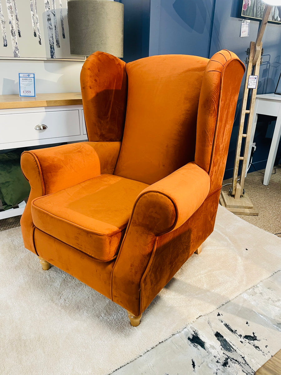 Burton Burnt Orange Wing back Chair – Keith Taylor Furniture